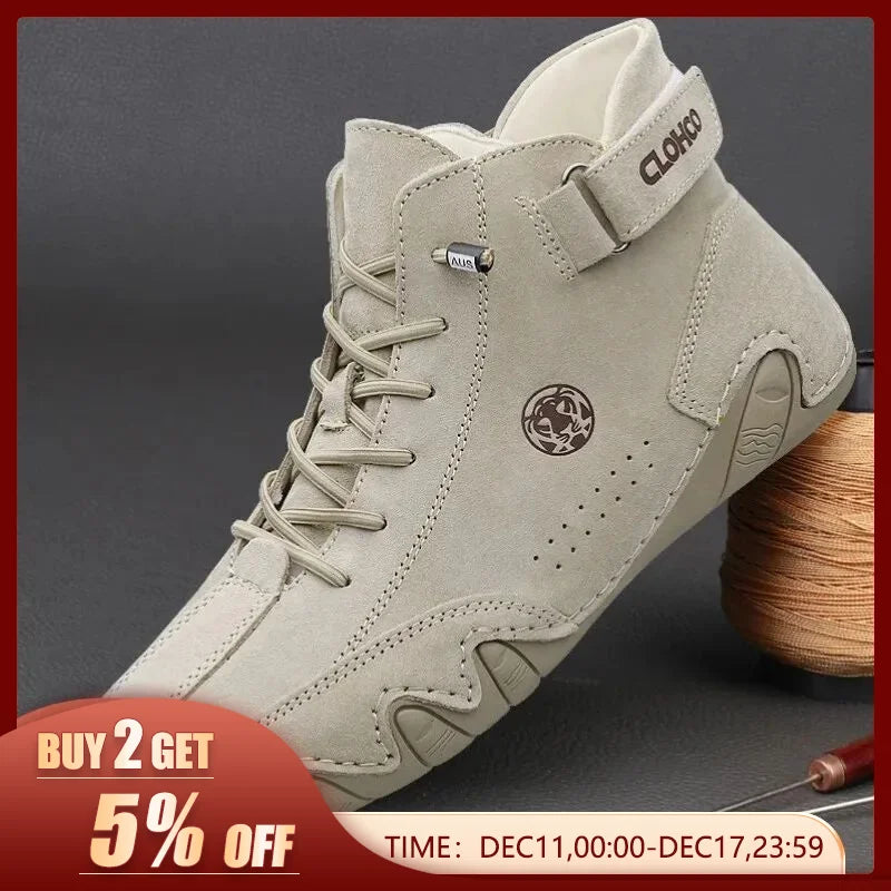 Men's Genuine Leather Light Lace-Up Ankle Boots – Axon Rewards