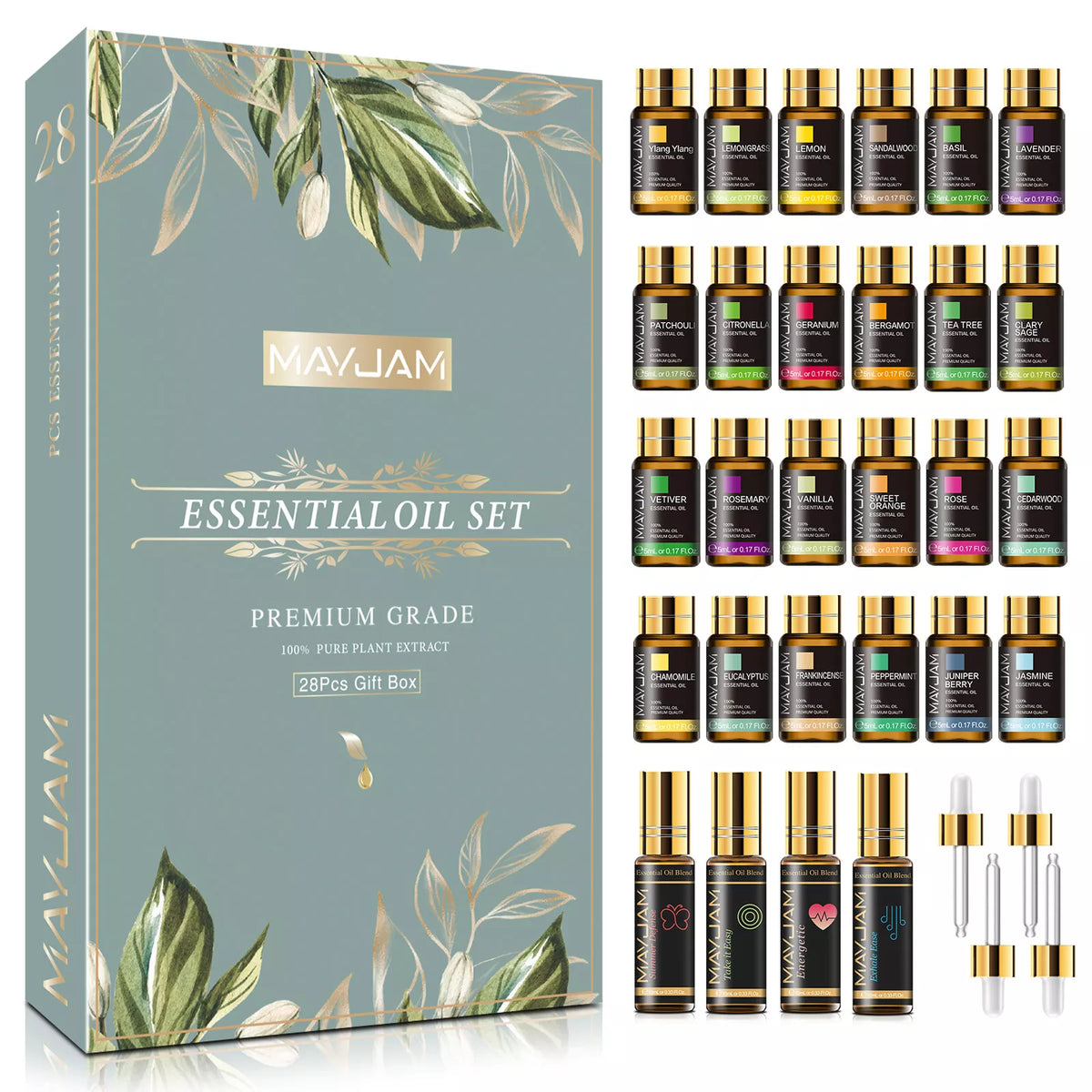 28pcs Pure Natural Essential Oil Gift Set For Diffusers Axon Rewards