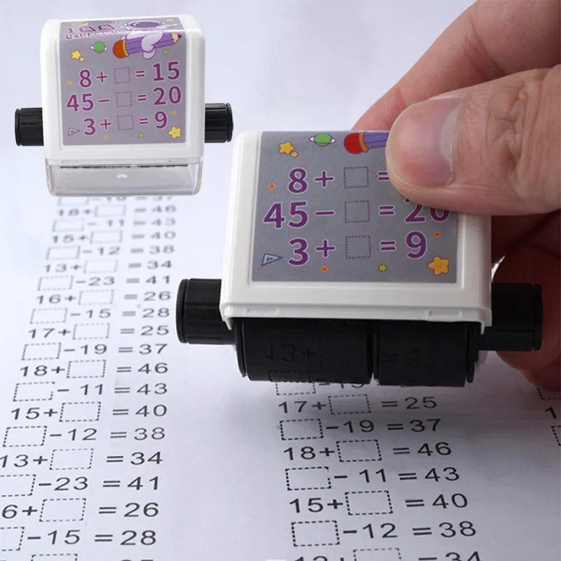 Reusable Math Roller Teaching Stamp With 100 Fill In The Blank Combina ...
