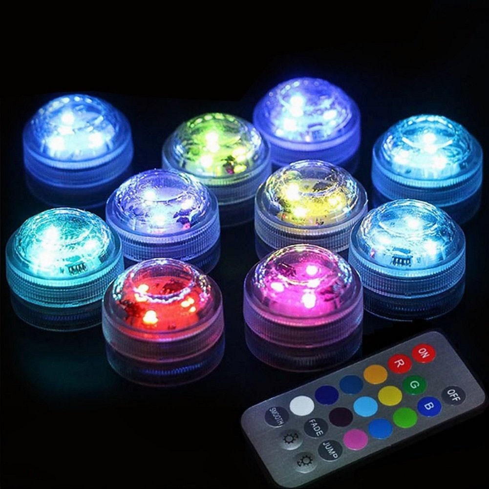 IP68 Waterproof, Battery Operated, Multi Color Submersible LED Light F ...