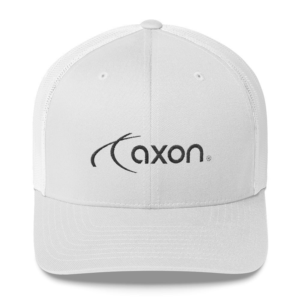 Axon White Trucker Cap Black Logo – Axon Rewards
